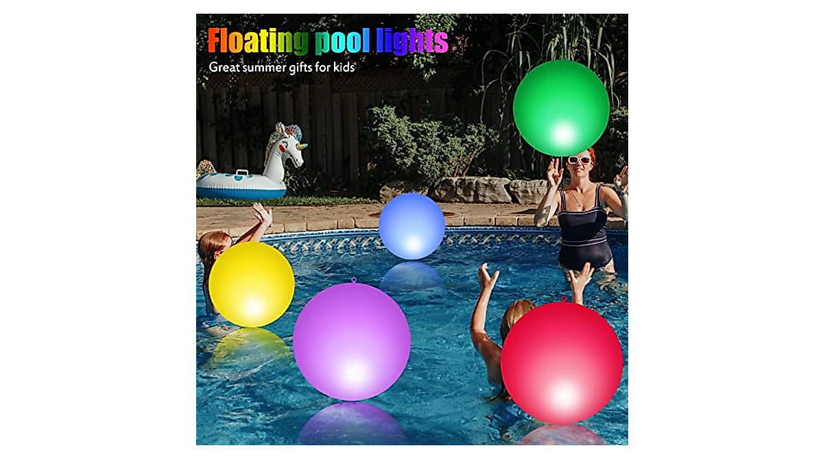 Large Solar Floating Pool Lights - 16 Color LED Globes for Gardens & Pools
