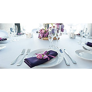 PLOYMONO Purple Heavy Duty Cloth Napkins - 17 x 17 Inch Solid Washable Polyester Dinner Napkins - Set of 8 Napkins with Hemmed Edges - Great for Weddings, Parties, Banquets Dinner & More