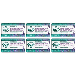 Tom's of Maine Natural Beauty Bar Soap, Lavender & Shea With Raw Shea Butter, 5 oz. 6-Pack