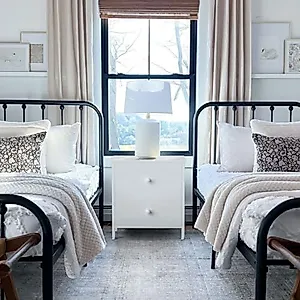 BOLUO White Nightstands Set of 2, 2 Drawer Dresser for Bedroom Night Stand Small Dresser End Table with Drawers Modern