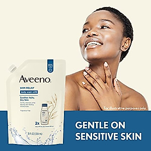 Aveeno Skin Relief Body Wash, Fragrance Free, Refill, 36 Fl. Oz Skin Relief Fragrance-Free Moisturizing Body Wash