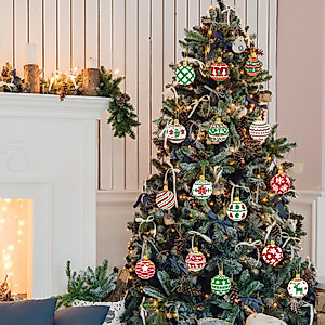 Yuxung 15 Pcs Christmas Diamond DIY Keychain 5D DIY Xmas Diamond Art Kit Hanging Decor Ornament Double Side Diamond Art Christmas Ornament for Art Christmas Craft(Classic)