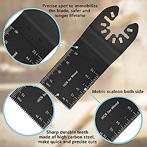 OTUCO 94 Pack Oscillating Saw Blades, Wood Metal Cutting Multitool Bi-Metal Blades Quick Release Tool Blades Kits Fit for Dewalt, Makita, Ryobi, Rockwell