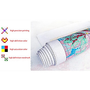 MONDART Stamped Cross Stitch Kit A Full Range of Embroidery Starter Kits for Beginners-Butterfly Love Flower 18 (Printed Cloth 11CT, 14.17×17.32-inch)