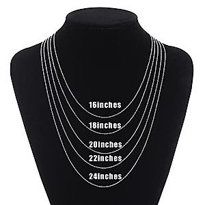 Gacimy Sterling Silver Chain Necklace for Women, 1.3mm Thin 925 Sterling Silver Cable Chain for Women Girls, 18" Length with 2" Extension Chains