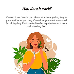 Artnaturals Life's a Beach - Roll On Perfume- Rollerball Fragrance - Coconut Lime Vanilla Scent - .33 oz