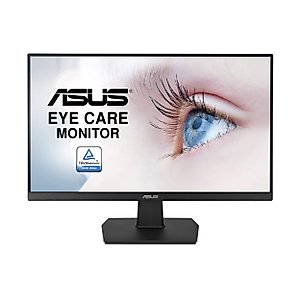 ASUS VA24EHE 23.8 Monitor, 1080P, Full HD, IPS, 75Hz, HDMI D-Sub DVI-D, Adaptive-Sync / FreeSync, VESA wall mountable, Eye Care, Flicker-free and Low Blue Light (Renewed)