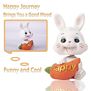 MuMyer Cute Bunny Car Ornaments Rabbit Car Dashboard Decorations Shaking Head Doll(B)