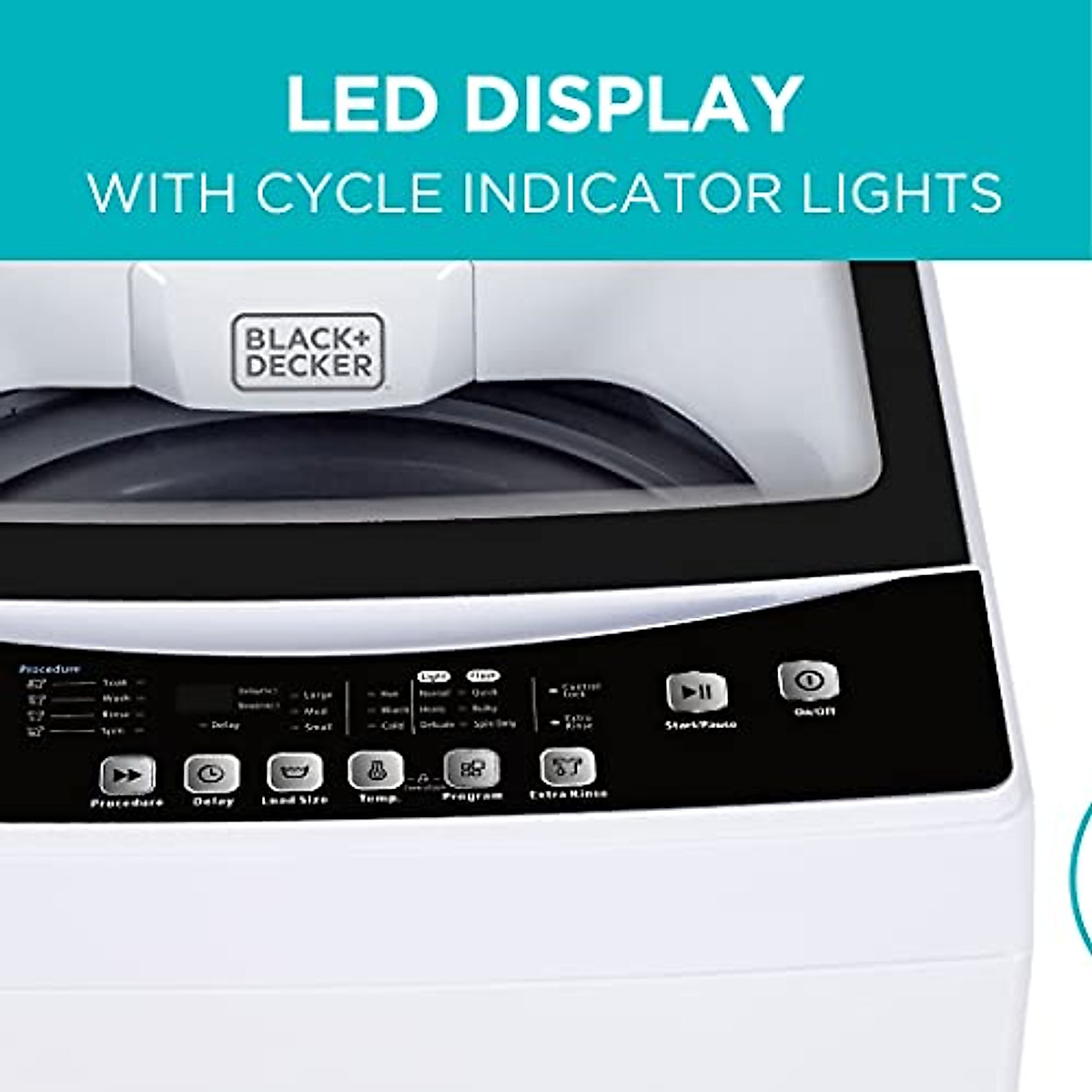 BLACK+DECKER Portable Clothes Washer for Apartments, Dorms, RVs, 6 Cycle Selection & 26.5 lbs. Capacity & BCED37 Portable Dryer, Small, 4 Modes, Load Volume 13.2 lbs, White