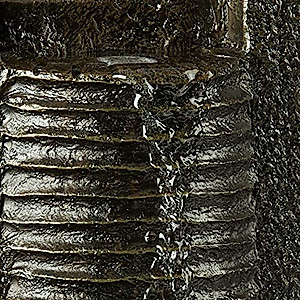 Indoor Fountain with LED Lights – Lighted Tabletop Water Feature with Stone Wall and Soothing Sound – Zen Décor for Home or Office by Pure Garden