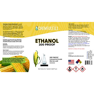 Chemfulfill 200 Proof Ethanol – Ethanol (100% EtOH Denatured) (5-Gallon (640 fl oz))