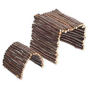 HEALEEP 2Pcs Hamster Arch Bridge Rat Playground Rat Toys Small Pets Training Tunnel Hamster Ladder Toy Hamster Platform House Rat Ladder Hamster Climbing Apple Wood Rope Ladder Rabbit