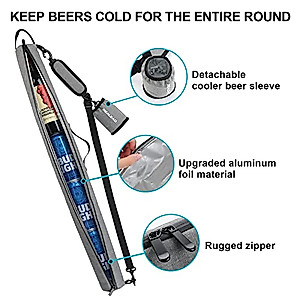 REALEAD Beer Sleeve for Golf Bag,7 Cans Insulated Beer Sleeve Cooler Discreetly in Your Golf Bag,Keeps Canned Beverages Ice Cold On Your Golf Course,Golf Accessories for Men Women(Gray)