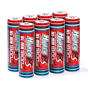 HYPERPS (8-Pack) 1.2V AA 1800mAh Ni-MH Rechargeable Battery for High-Drain Devices, Quick Charge