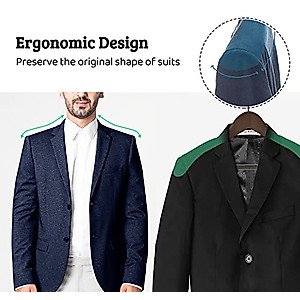 HOUÍSM 8Pack Wooden Coat Hangers Extra Wide Shoulder Wooden Suit Hangers with Non Slip Pants Bar, High-Grade Selected Lotus Wood Hangers for Business Outfit, Formal Dress, Heavy Jackets