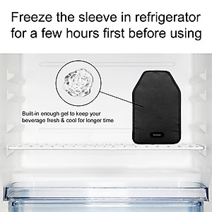 Pallesen Portable Wine Cooler Sleeve - Reusable Bottle Chiller Keeps Red, White & Champagne Cool for 750ml Standard Size Bottles (Black)