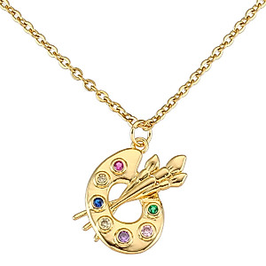 AHAETH Artist Gift Ideas Necklaces For Women Teen Adults Painter Xmas Ornament Painting Lover Necklaces Artist Necklace