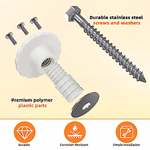 Grab Bar Mounting Kit, Grab Bar Anchors for Installing Grab Bar to Studs in Fiberglass Showers, Grab Bar Mounting System for Safety in Fiberglass Shower or Fiberglass Tub (1)