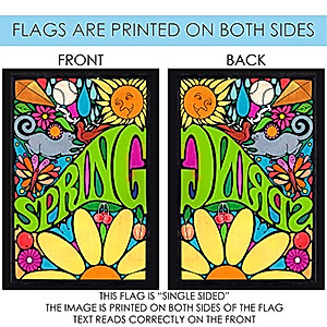 Toland Home Garden 1112150 Groovy Spring Spring Flag 12x18 Inch Double Sided Spring Garden Flag for Outdoor House Flag Yard Decoration