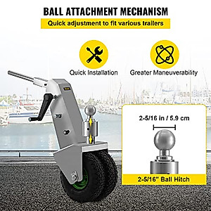 VEVOR Manual Trailer Dolly, 10000 LBS Towing Capacity Trailer Mover Valet with 2-5/16 in Ball & 10.63" Wheels, Adjustable Height Heavy-Duty Jack Tug for Car, RV, Boat, and Travel Trailers