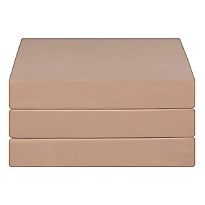 Sleeplace 4 inch Tri Folding Beige, Narrow Twin Topper