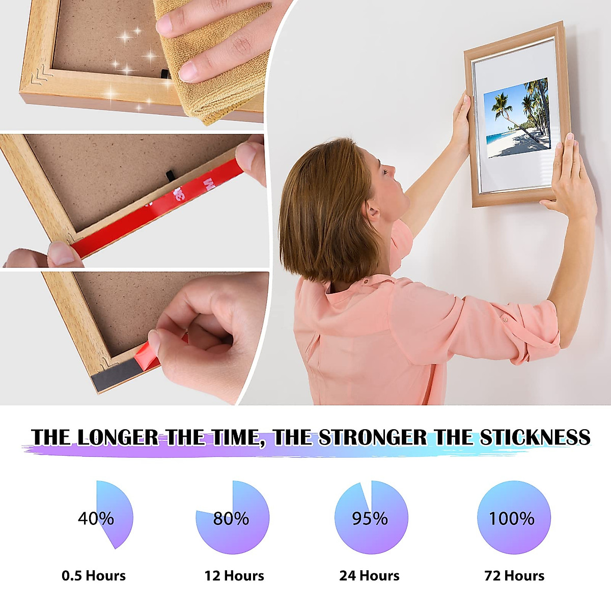 Double Sided Tape, Heavy Duty Mounting Tape, 33FT x 0.4IN Adhesive Foam Tape 3M Quality for Home Office Car Automotive Decor