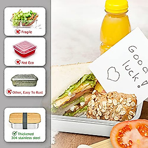 Stainless Steel Bento Lunch Box Japanese Bento Box Extra Small Bamboo Lunch Box Stainless Steel Snack Containers Food for Kids Toddler Metal Lunch Containers for School,Work,Rectangle 15.2oz/450ml