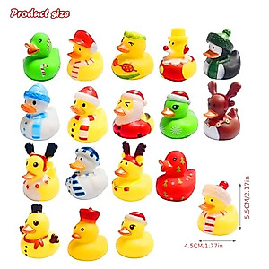 42 Pcs Christmas Rubber Ducks,Baby Showers Accessories Jeep Duckies Bath Toys for Kids Christmas Party Favors,Gift Exchange,Christmas Stocking Stuffers(Christmas)