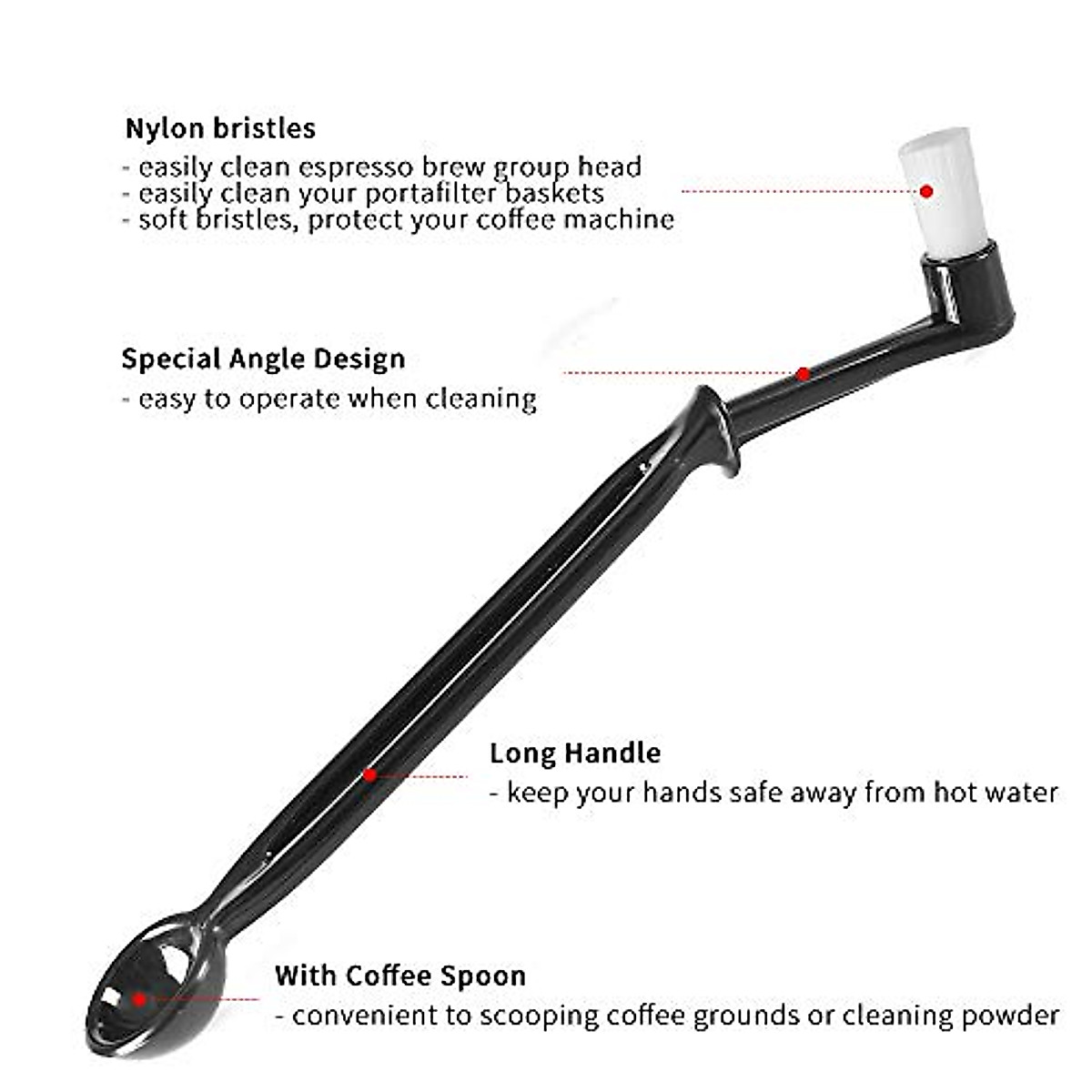 Espresso Machine Cleaning Brush Set - CAFEMASY 4 Pieces Coffee Cleaning Brush Natural Bristles Wooden Brush for Coffee Grinder and Nylon Brush for Espresso Machine Cleaning