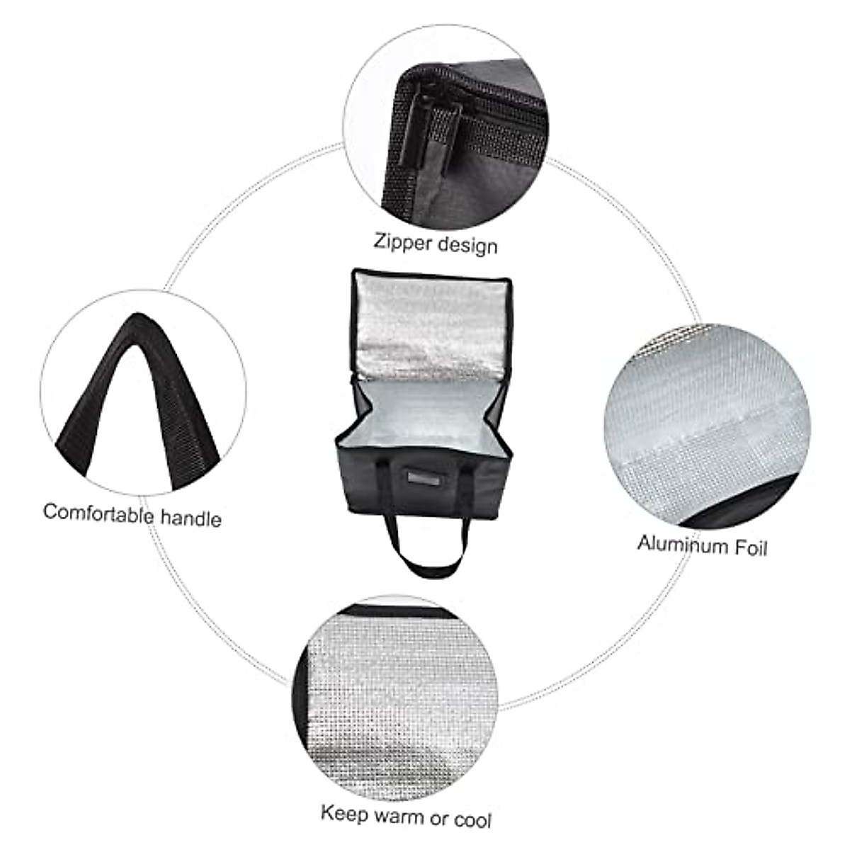 ULTECHNOVO Insulation Bags Reusable Grocery Bags Catering Foldable Shopping Bag Insulated Bags for Food Grocery Shopping Bags Restaurant Insulated Bag Cooler Bag Jumbo Insulated Bag