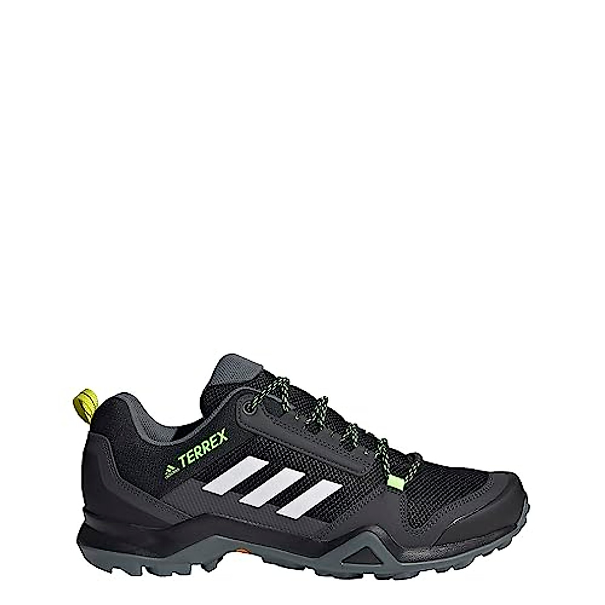 adidas Men's Terrex Ax3 Hiking Boot, Black/White/Acid Yellow, 10.5