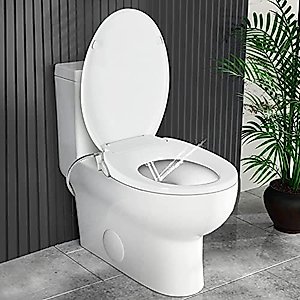 Bidet Toilet Seat Elongated,Non-Electric Bidet Seat,Toilet Water Spray,Bidet Attachment for Toilet Dual Nozzle with Self Cleaning, Adjustable Water Pressure, White - Slow Close Toilet Cover