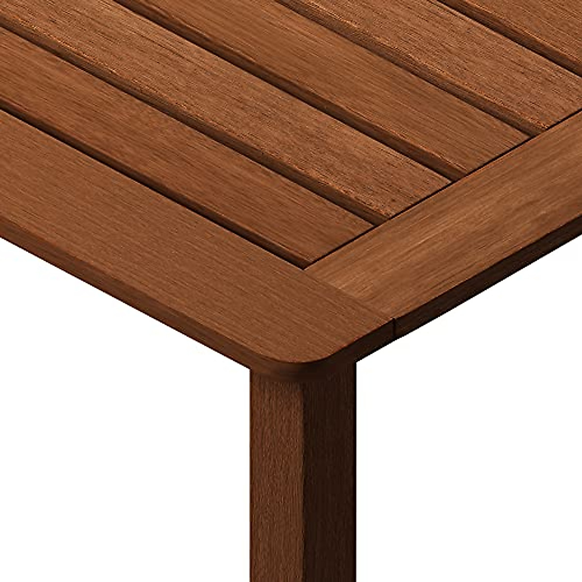 Furinno Patio Furniture Hardwood Outdoor Dining Table, Natural