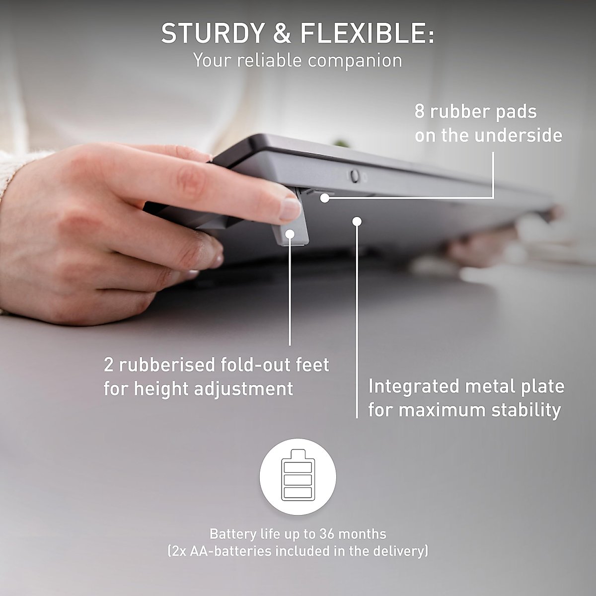 Cherry Stream Wireless Keyboard with SX Scissors Mechanism, Slim Yet Full Size QWERTY Ergo Friendly with Number Pad, Thin Design with Quiet keystroke for use at Home Office or Work. Black