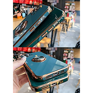 UnnFiko Bumper Stand Case Compatible with iPhone XR, Soft Cover with Ring Holder 360°Ring Holder Kickstand Car Mount Supported Protective Phone Cases (Blue, iPhone XR)