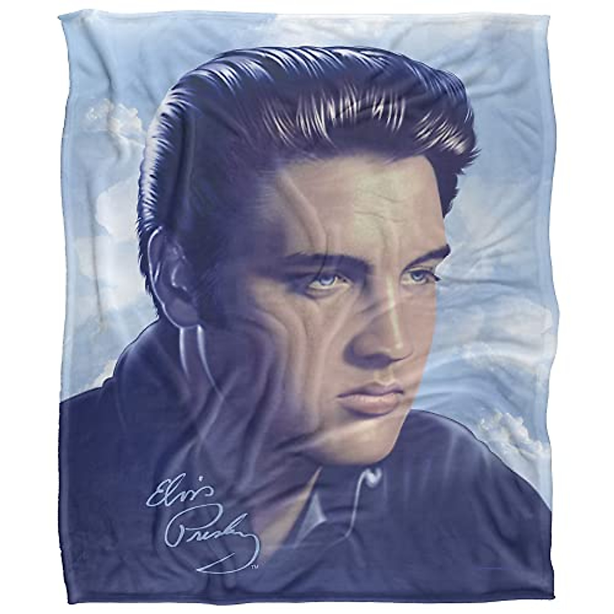 Elvis Presley Big Portrait Officially Licensed Silky Touch Super Soft Throw Blanket 50" x 60"