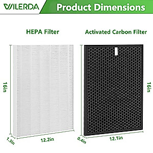 HR900 Replacement Filter Kit Compatible with Winix HR900, 3-in-1 H13 True HEPA Filter & Carbon Filter & Pre-filter, Replaces Part # 1712-0093-00 / Filter T and 1712-0094-00 / Filter U(1+1+6 Pack)