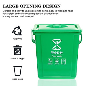 iplusmile 2.6 Gallon Kitchen Compost Bin for Kitchen, Food Waste Basket Bin Small Trash Can with Lid Mountable Indoor Compost Bucket for Cupboard/Bathroom/Bedroom/Office/Camping