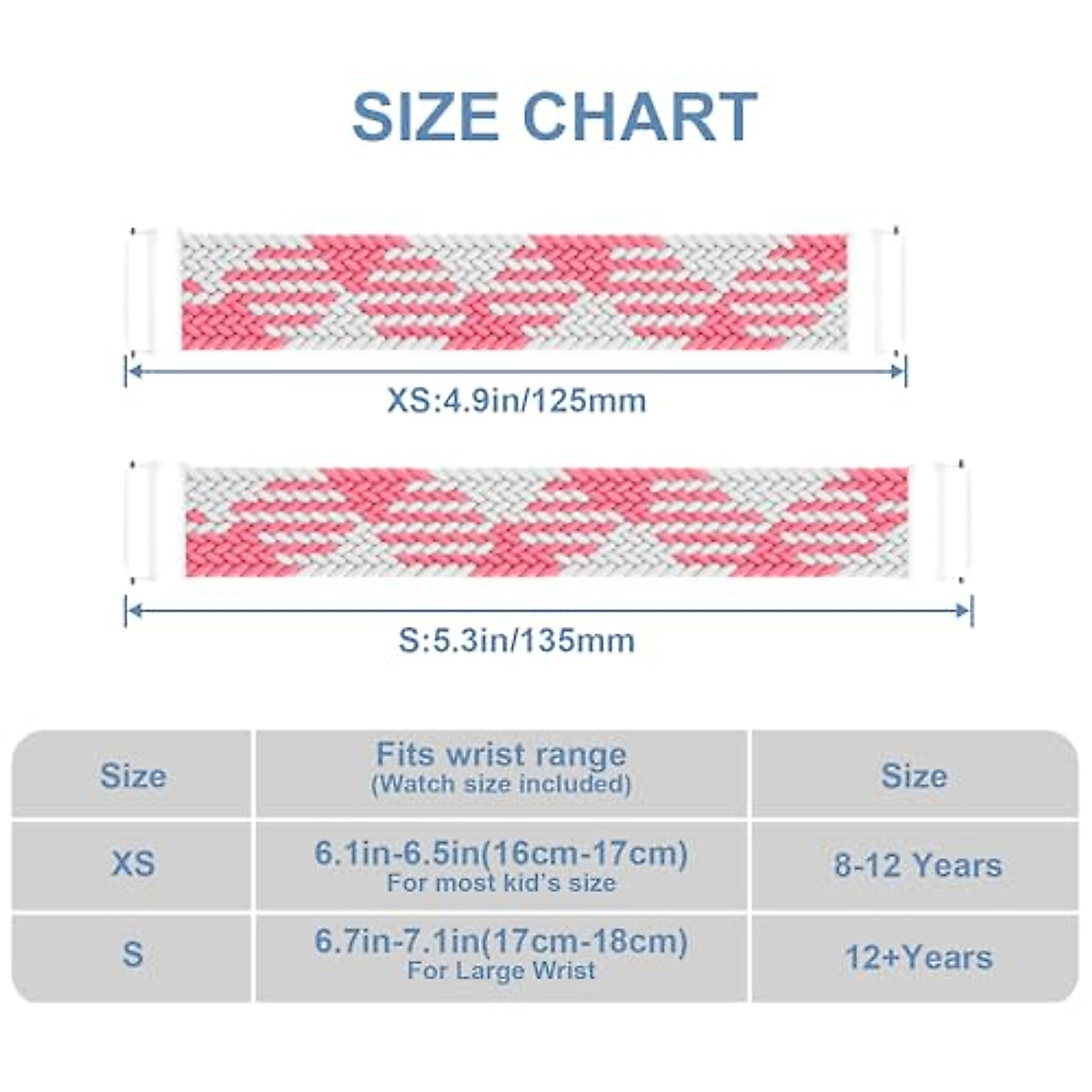 Khxriypha 2 Pack Nylon Braided Band Replacement for Kids Compatible with Gizmo Watch Edition/Gizmo Watch 3/2/1 Gabb Watch/SyncUP Watch 20mm Kids Breathable Solo Loop Stretchy Strap for Boys Girls