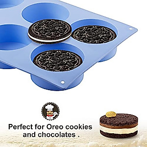 La chat 4 PCS Candy Mold, Silicone Oreo Cookie Mold/Chocolate molds for Candy, Cookies, Oreos, mini Soap, Cupcake, Pudding, Jello, Muffin, BPA Free and Non-Stick Cylinder Baking molds
