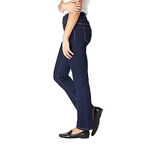 JAG Jeans Women's Peri Mid Rise Straight Leg Pull-on Jeans-Legacy, Ink, 4