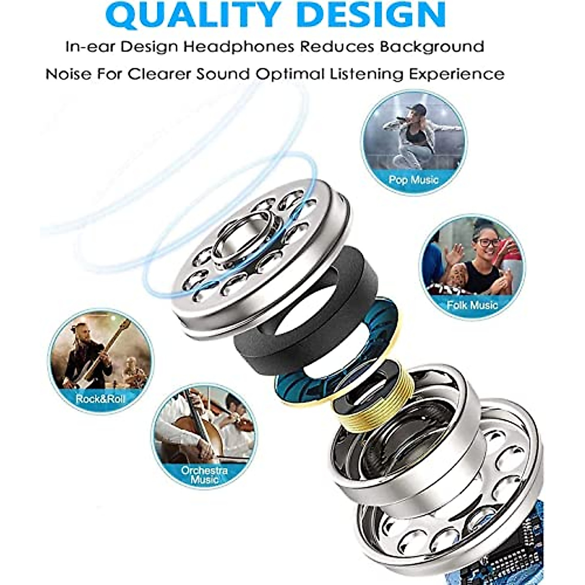 2 Pack Apple Earbuds [Apple MFi Certified] Headphones Earphones with 3.5mm Wired in Ear Headphone Plug(Built-in Microphone & Volume Control) Compatible with iPhone,iPad,iPod,PC,MP3/4,Android -White