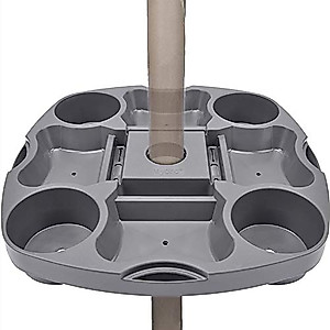 Myard Umbrella Table Tray 15 Inches for Beach, Patio, Garden, Swimming Pool with 4 Drink Holder, 4 Holes Bundle with Umbrella Cone Wedge Spacer fits Patio Table Hole Opening or Base 1.8 to 2.4 Inch