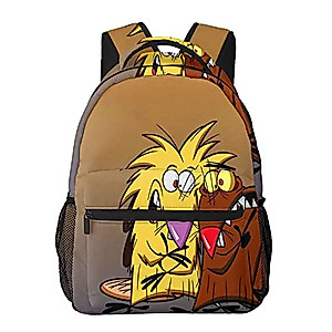 Pobecan Angry Anime Beavers Backpack Funny Laptop Back Pack Book Bag Hiking Outgoing Daypack For Women Mens