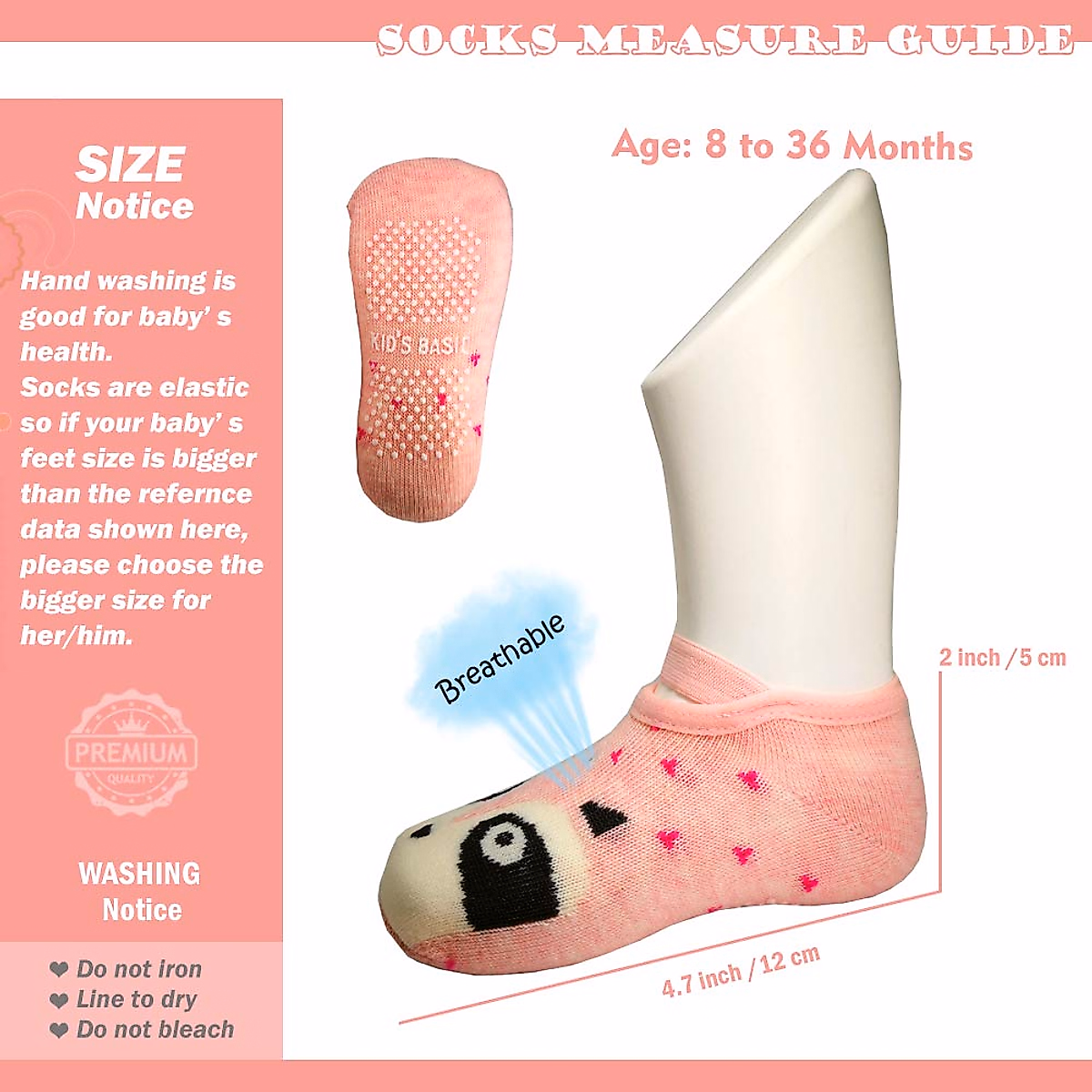 MOLUMIX Baby Anti Slip Grips Animal Socks 8-36 Months, Toddler Non Slip Floor Socks for Girls and Boys 6 Pairs