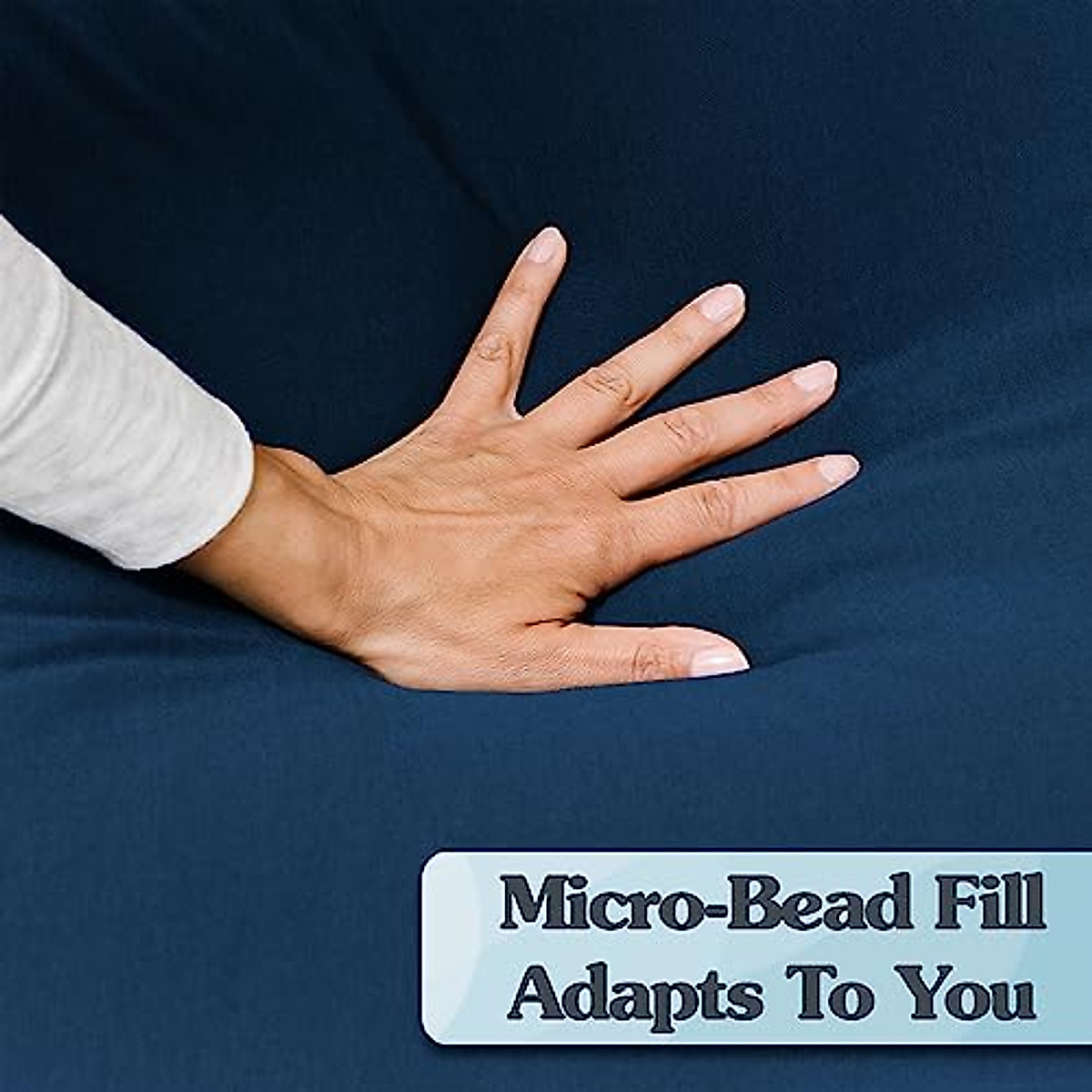 Yogibo Short Bean Bag Lounger Chair for Adults, Kids and Teens with Filling, Soft, Plush, Comfy, Sensory Lounge Beanbag Loveseat, Washable Cover, Blue