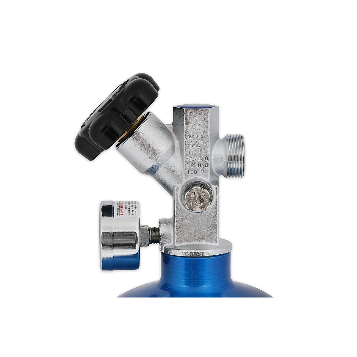 NOS 14750NOS Electric Blue Aluminum 15-pound Nitrous Bottle with Hi-Flow Valve