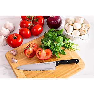 GINSU Kiso 8" Chef Knife, Black - Dishwasher Safe and Always Sharp