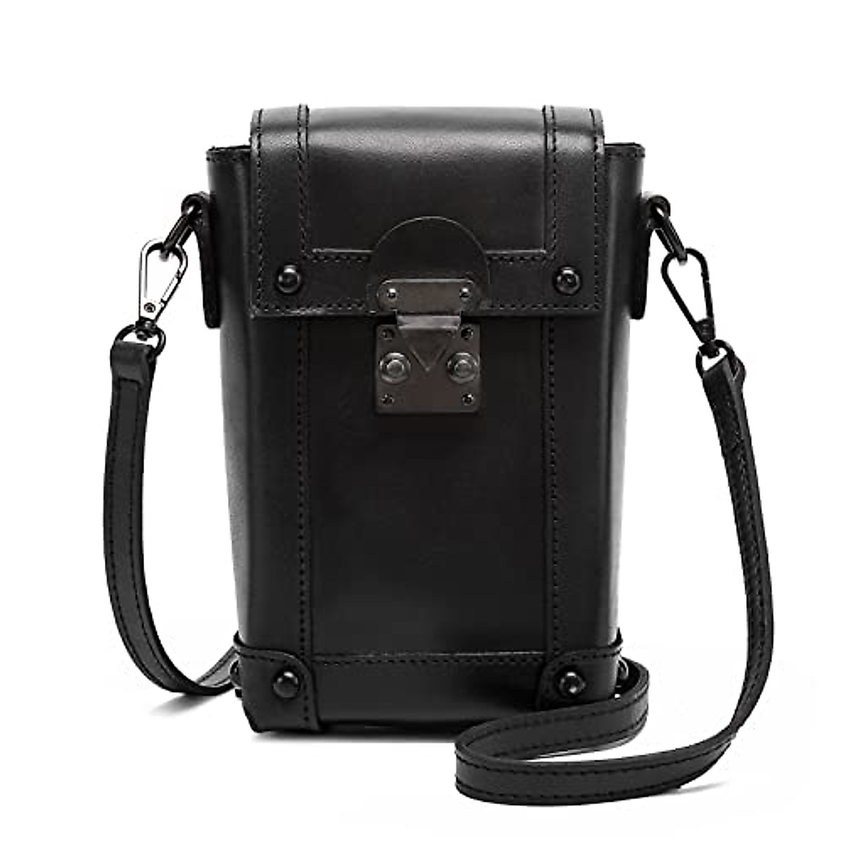 Montana West Mini Crossbody Bag for Women Genuine Leather Vintage Shoulder Bag Cell Phone Purse AR-MWG01-9062BK