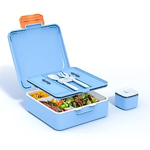 Homuserr 1300ML Lunch Container, 4-Compartment Microwave and Dishwasher Safe Bento Box for Kids, Sealing Strip Design Adult Lunch Box, No BPAs, No Chemical Dyes